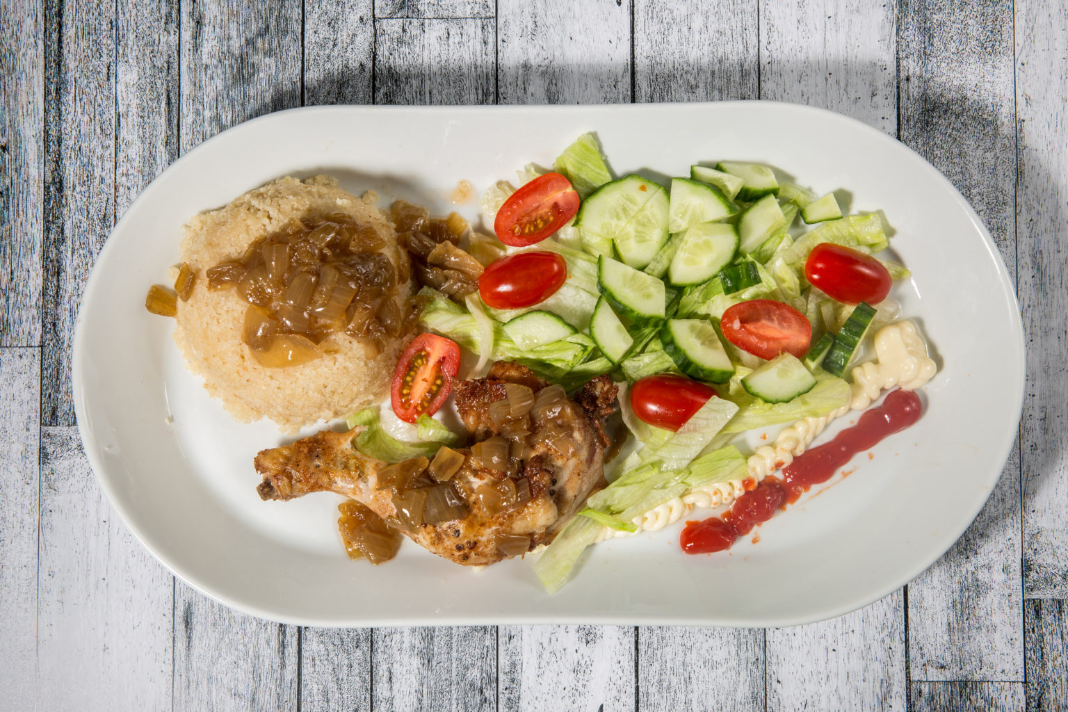 Acheke with Fish/Chicken - Bongos Kitchen