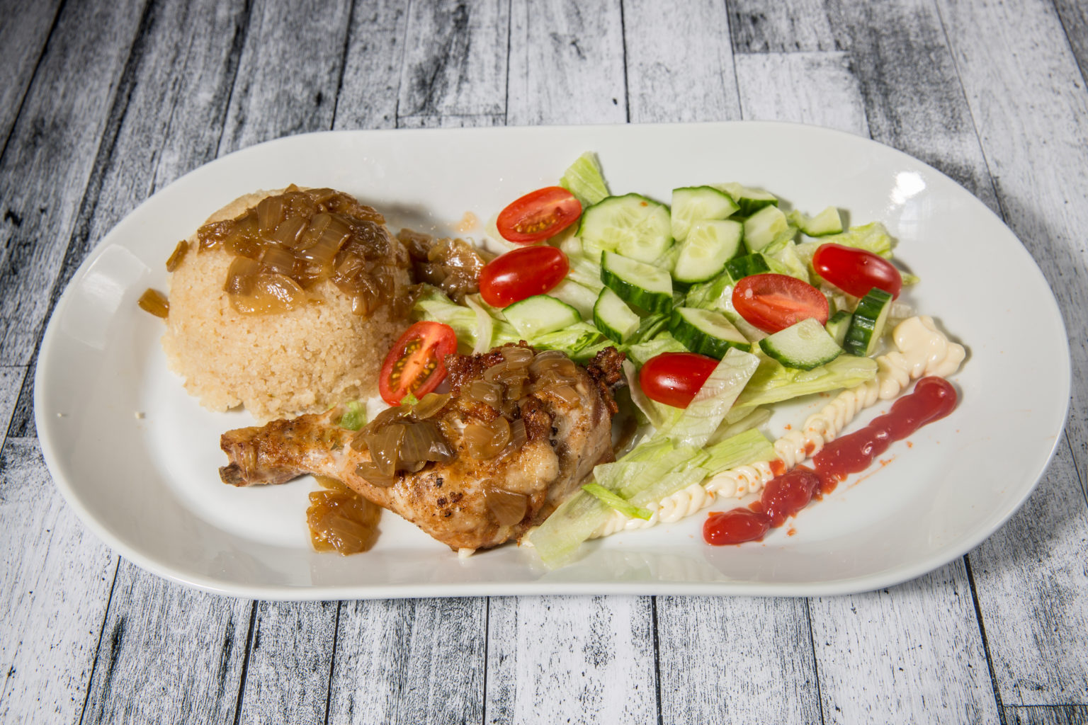 Acheke with Fish/Chicken - Bongos Kitchen